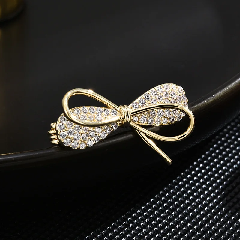 Simple Creative Rhinestone Brooches For Women Elegant Gold Color ...