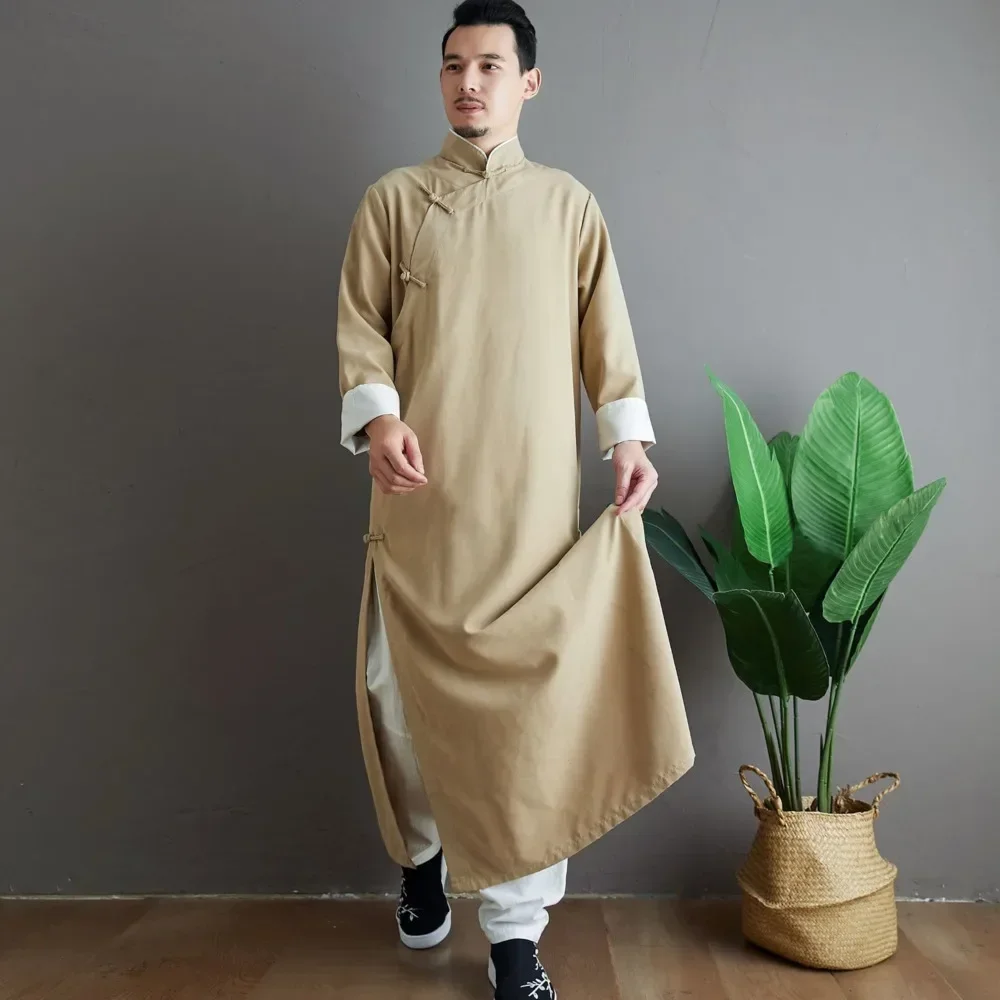 New Mens Chinese Traditional Clothes Wudang Taoist Long Kung Fu Tai Chi ...