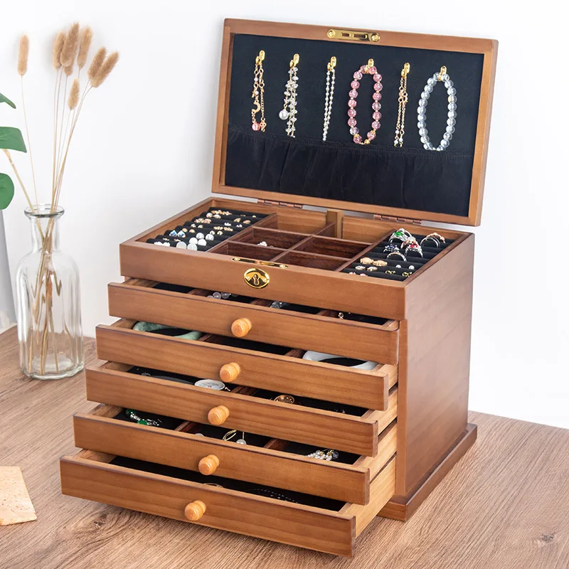 Wooden Necklace Earrings | Wooden Organizer Storage | Wooden Jewelry ...