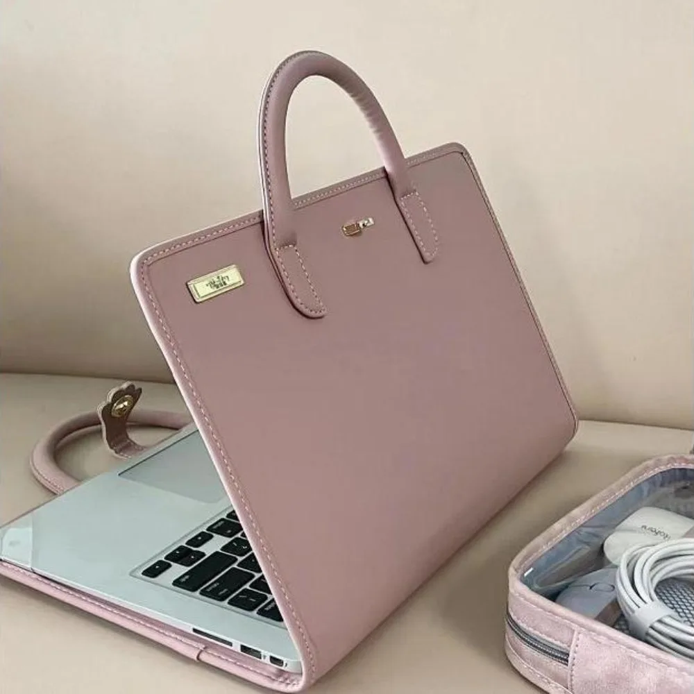 Pink-Laptop-Sleeve-Fashion-with-Handle-PU-Laptop-Protective-Case-Laptop ...
