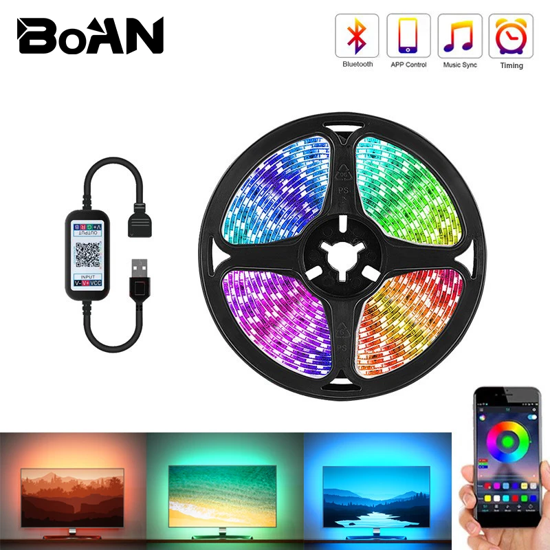 Led Strip Light Rgb 5050 Luces 2835 Usb 5v Flexible Diode Lamp Tape ...