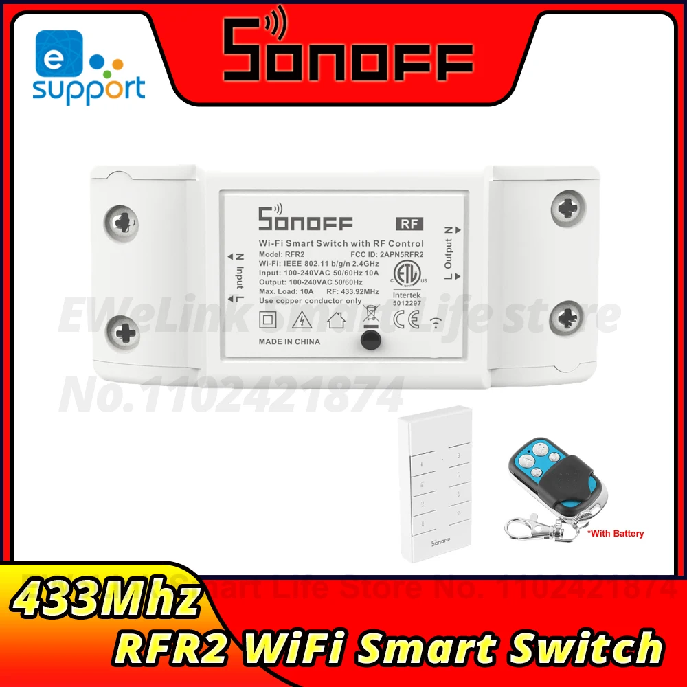Itead SONOFF RF R2 Wifi Smart Switch 433Mhz RF Remote Controller Switch ...