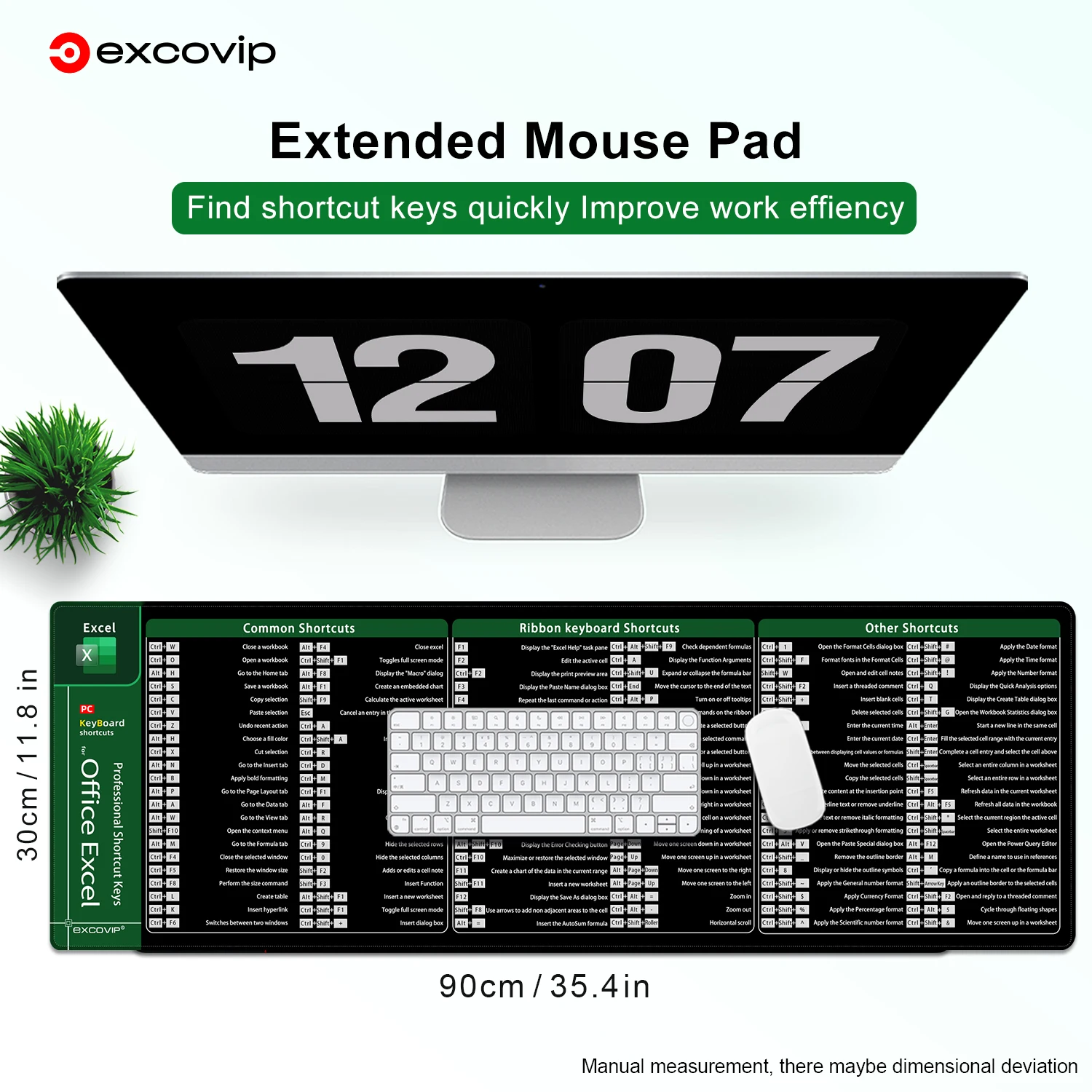 Large Excel Shortcuts Mouse Pad – Desk Ready Shop