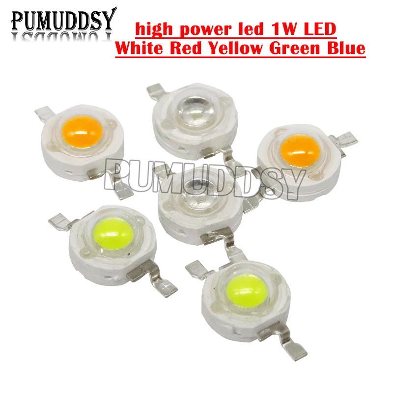10pcs/lot High Power Led 1w Led White Red Yellow Green Blue 5 Colors ...