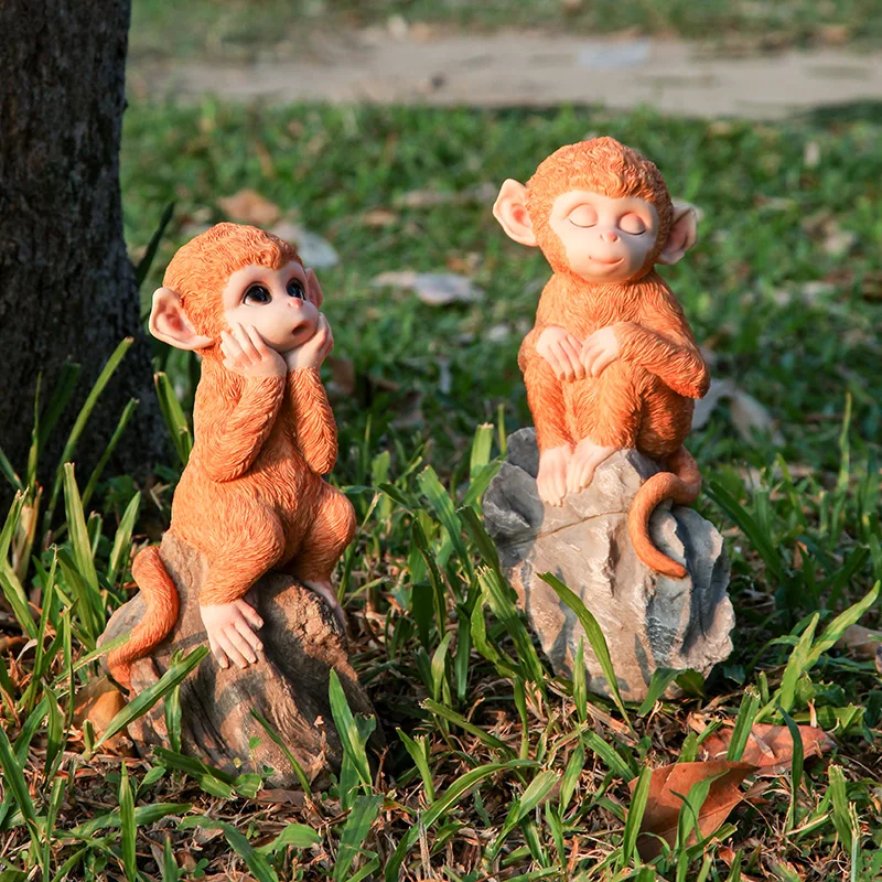 Creative-monkey-ornaments-simulation-animal-balcony-courtyard-outdoor ...