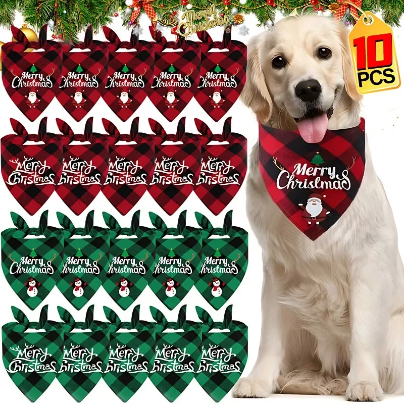 10/5/2/1PCS Pet Triangle Scarf For Large Dog Christmas Party Dog ...