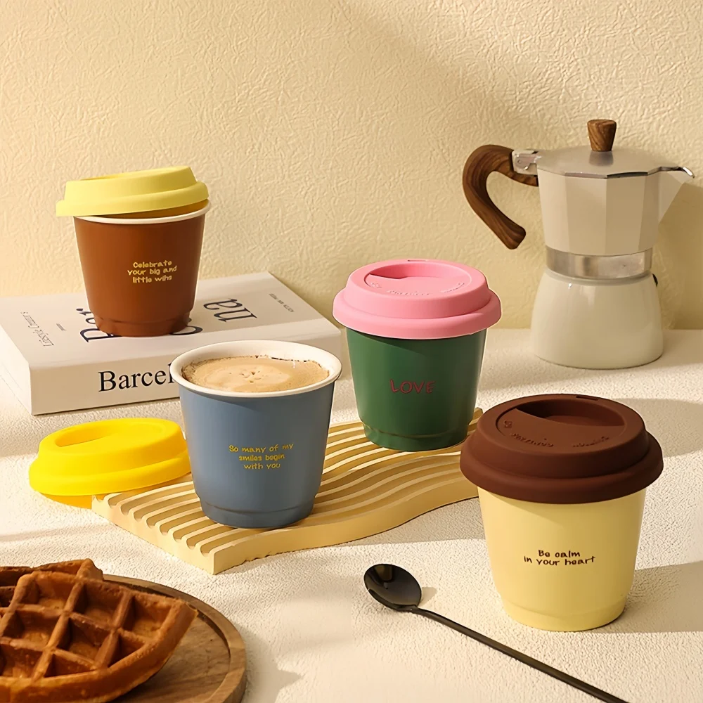 250ML-Coffee-Cup-Ceramic-with-Silicone-Lid-Direct-Drinking-Mouth-Mug ...