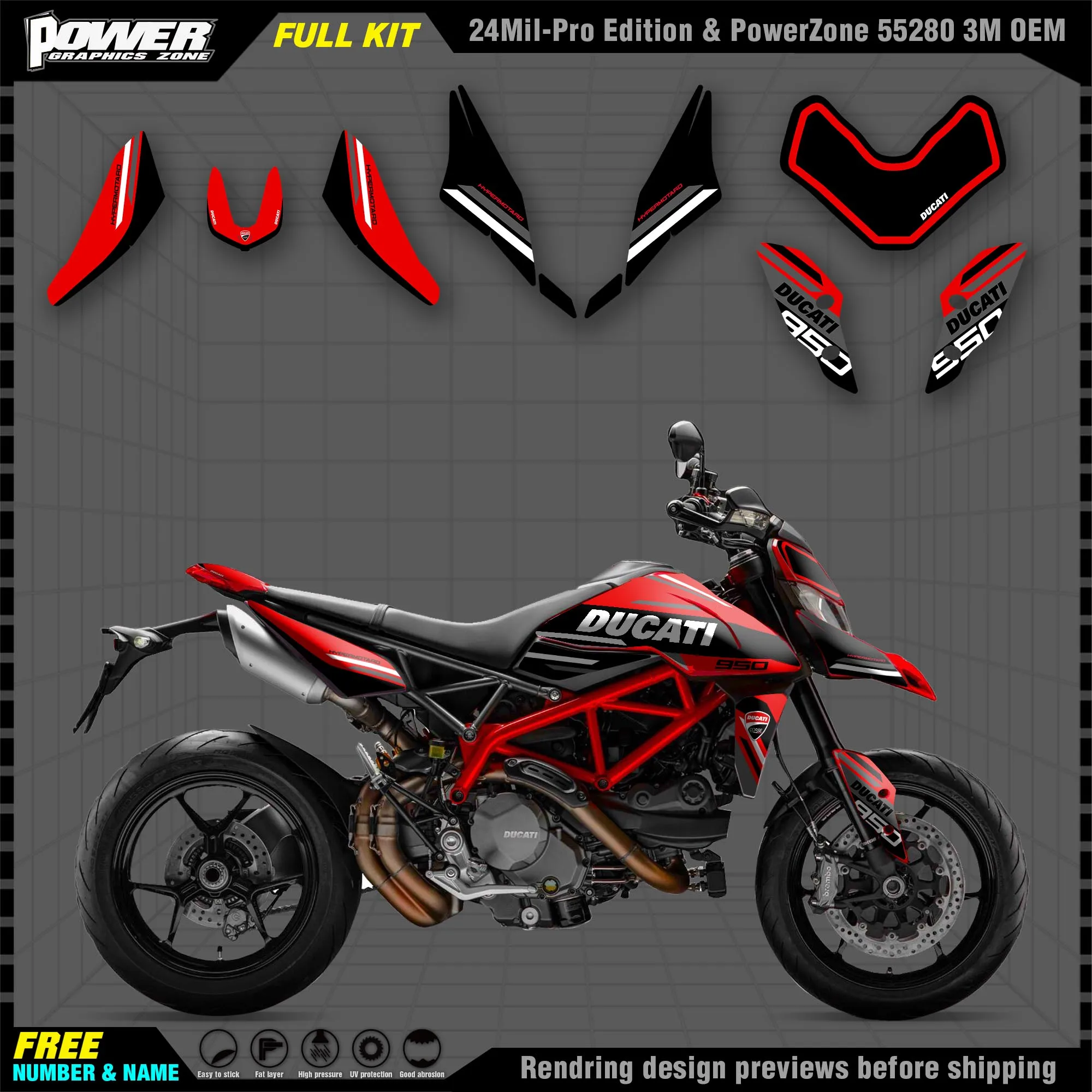 PowerZone Custom Team Graphics Backgrounds Decals 3M