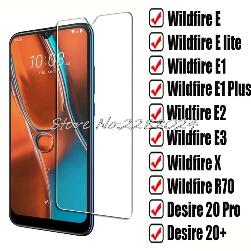 Tempered Glass For HTC Wildfire E lite E1 Plus X E2 R70 E3 Desire 20 ...