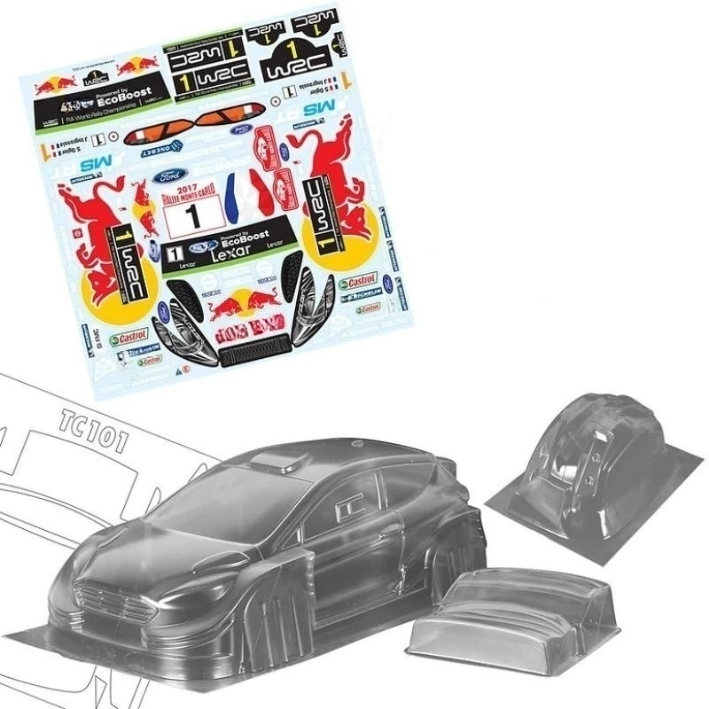 1-10-Rc-Bodies-200mm-Ford-Fiesta-WRC-Clear-Lexan-Body-Shell-W-Rear-Wing ...