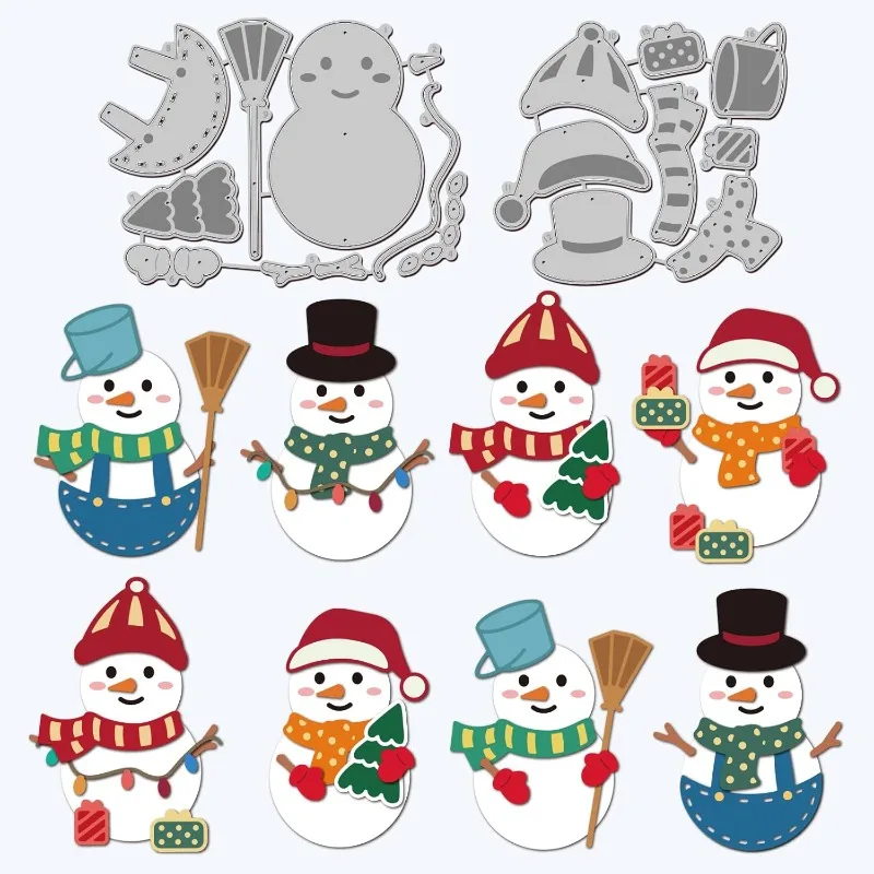 2pcs-Winter-Snowman-Cutting-Dies-Hat-Scarf-Carbon-Steel-Die-Cuts ...