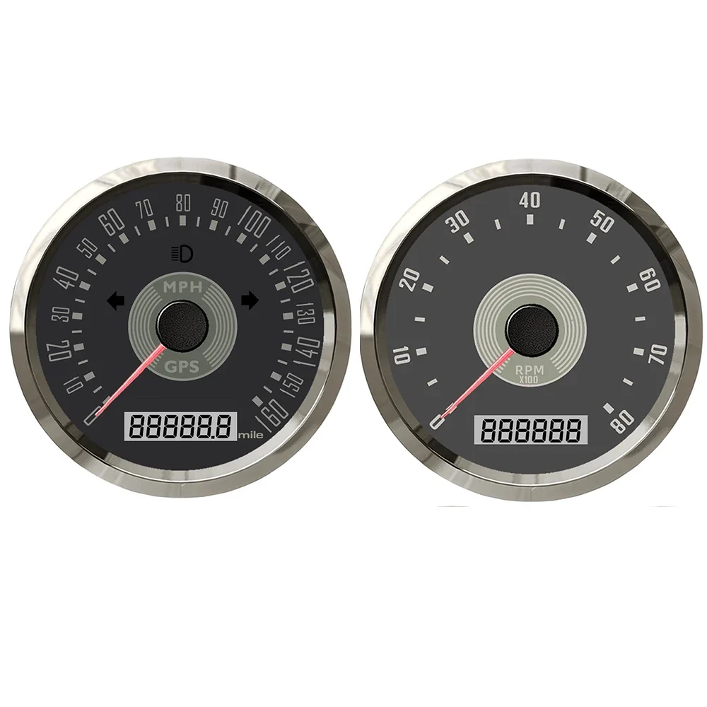 ELING-85mm-GPS-Speedometer-0-160MPH-220km-h-Tachometer-0-8000RPM-with ...