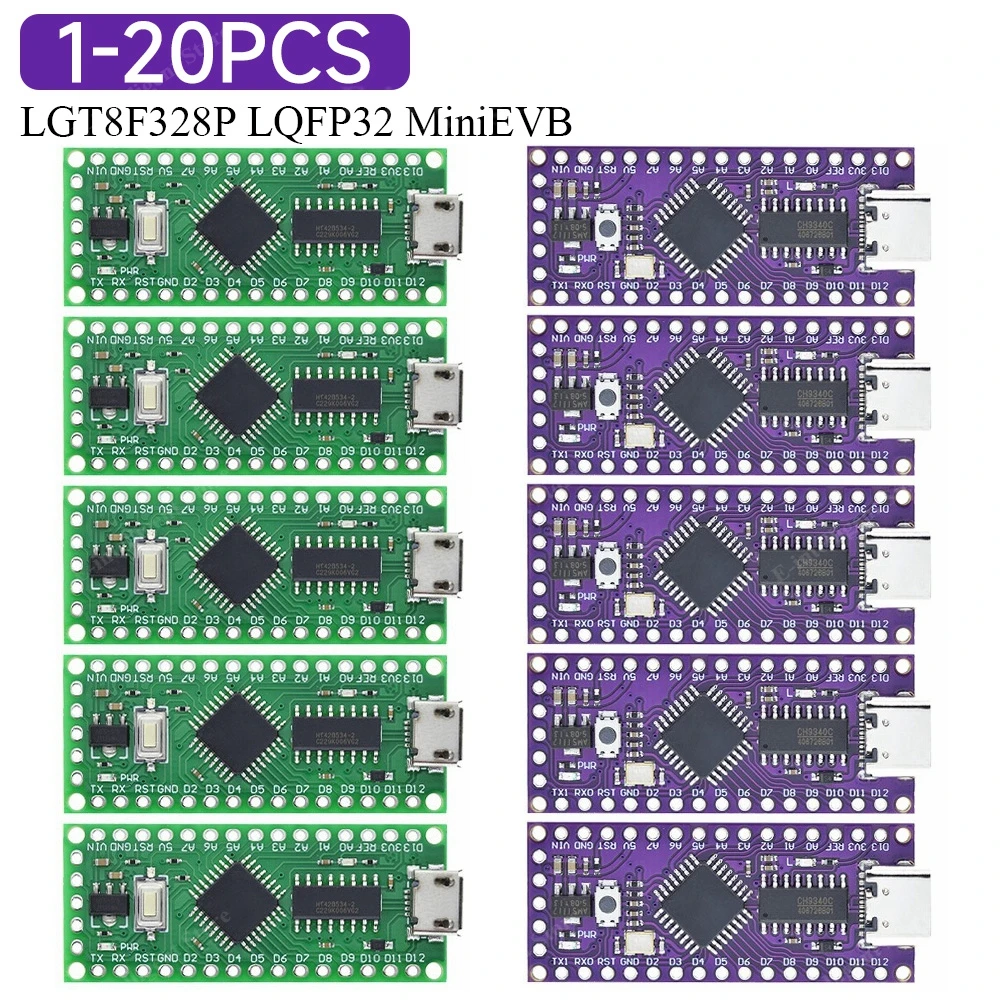 MiniEVB-20-piezas-para-Arduino-microusb-con-ATMEGA328-Nano-V3-0 ...
