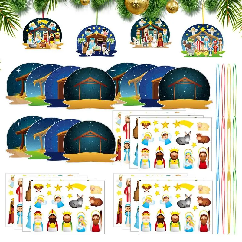 Religious-Sticker-Scenes-For-Kids-36pcs-Nativity-Scene-Crafting ...
