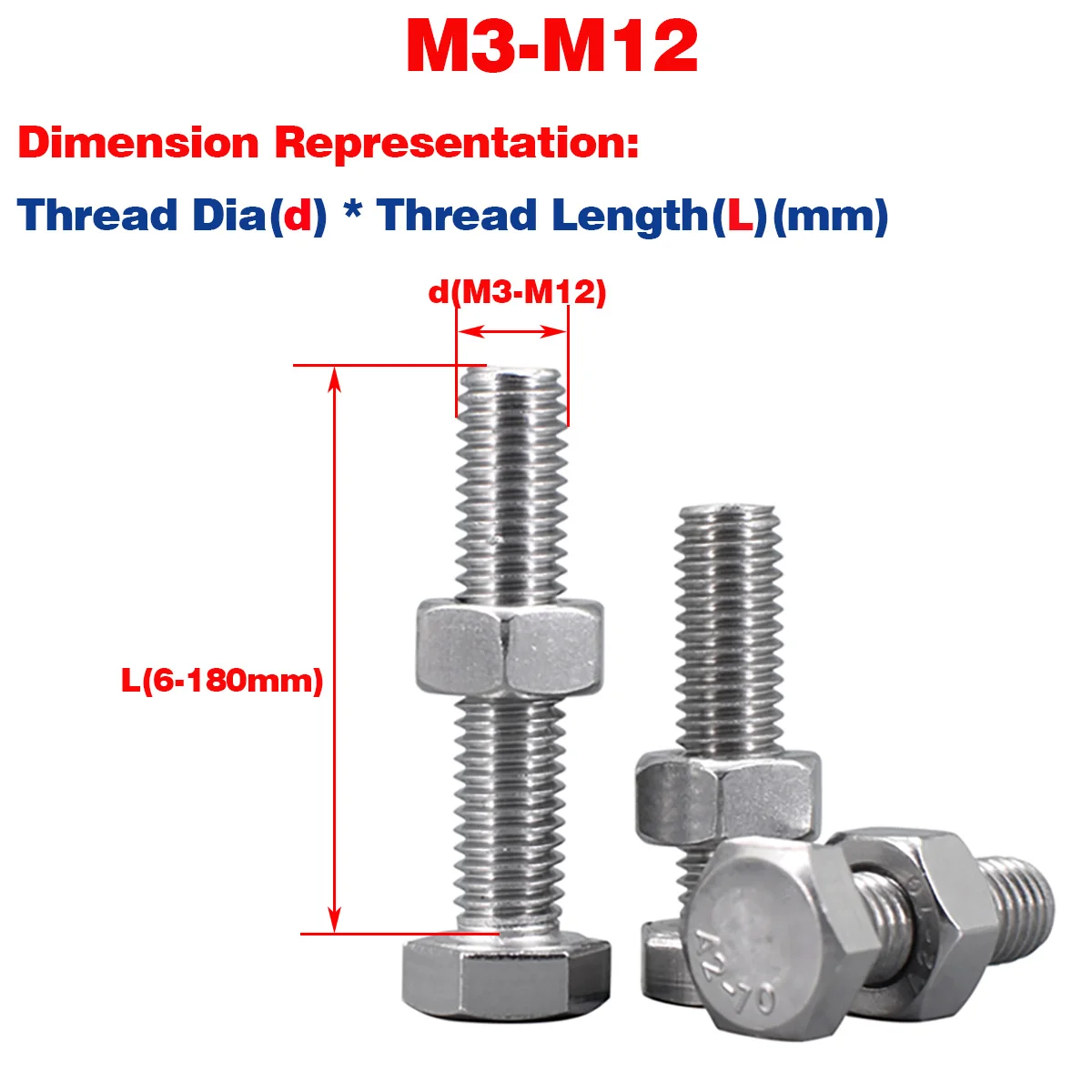 304-Stainless-Steel-Outer-Hexagon-Screw-And-Nut-Set-Screw-And-Nut ...