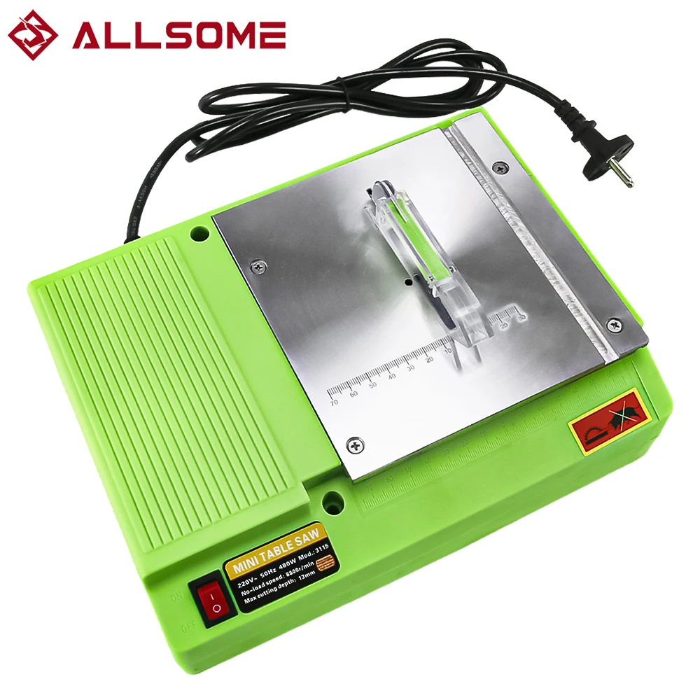 ALLSOME 220V Mini Table Saw Handmade Woodworking Bench Saws Cutting ...