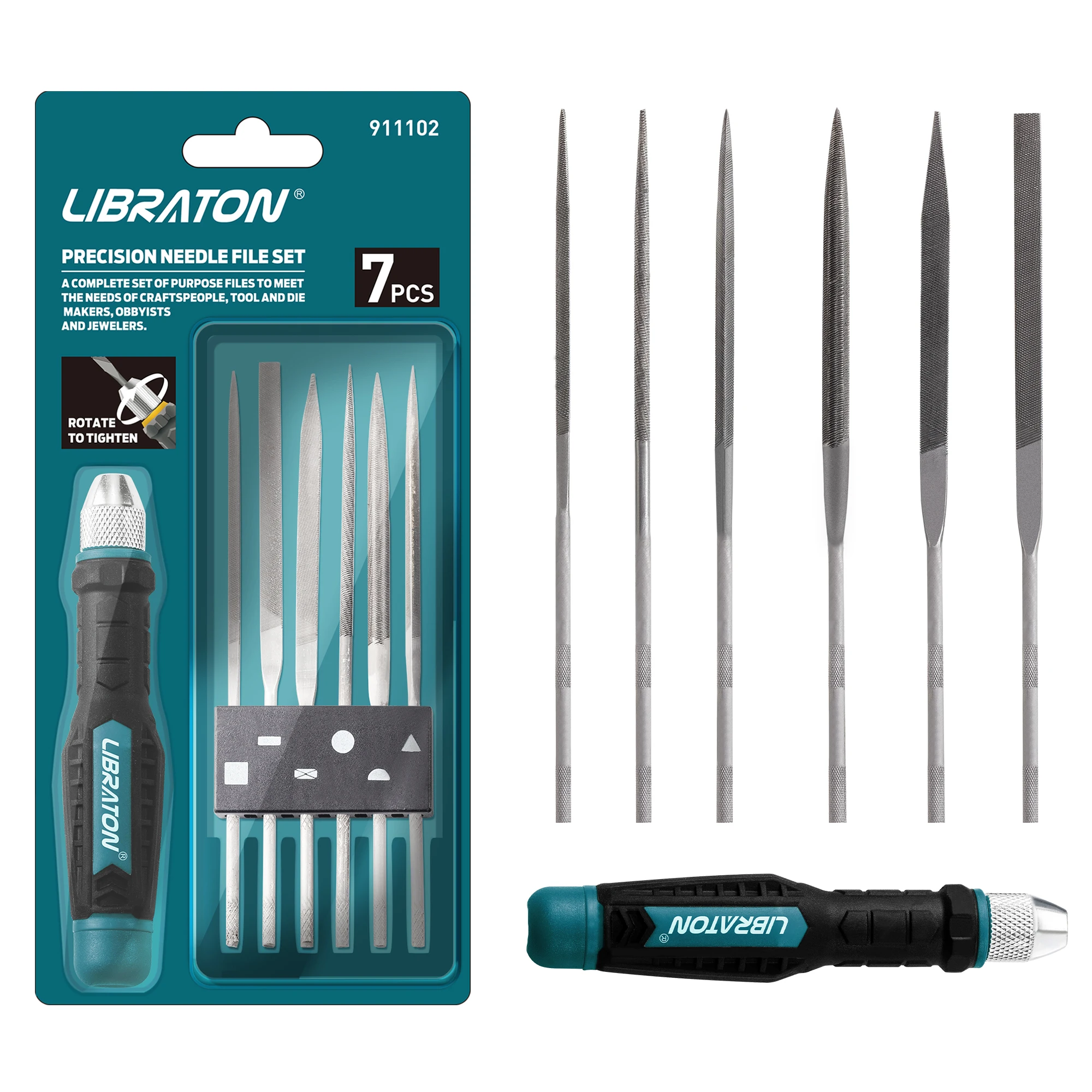Libraton-6Pcs-Needle-File-Set-Interchangeable-Small-Files-Mini-Files ...