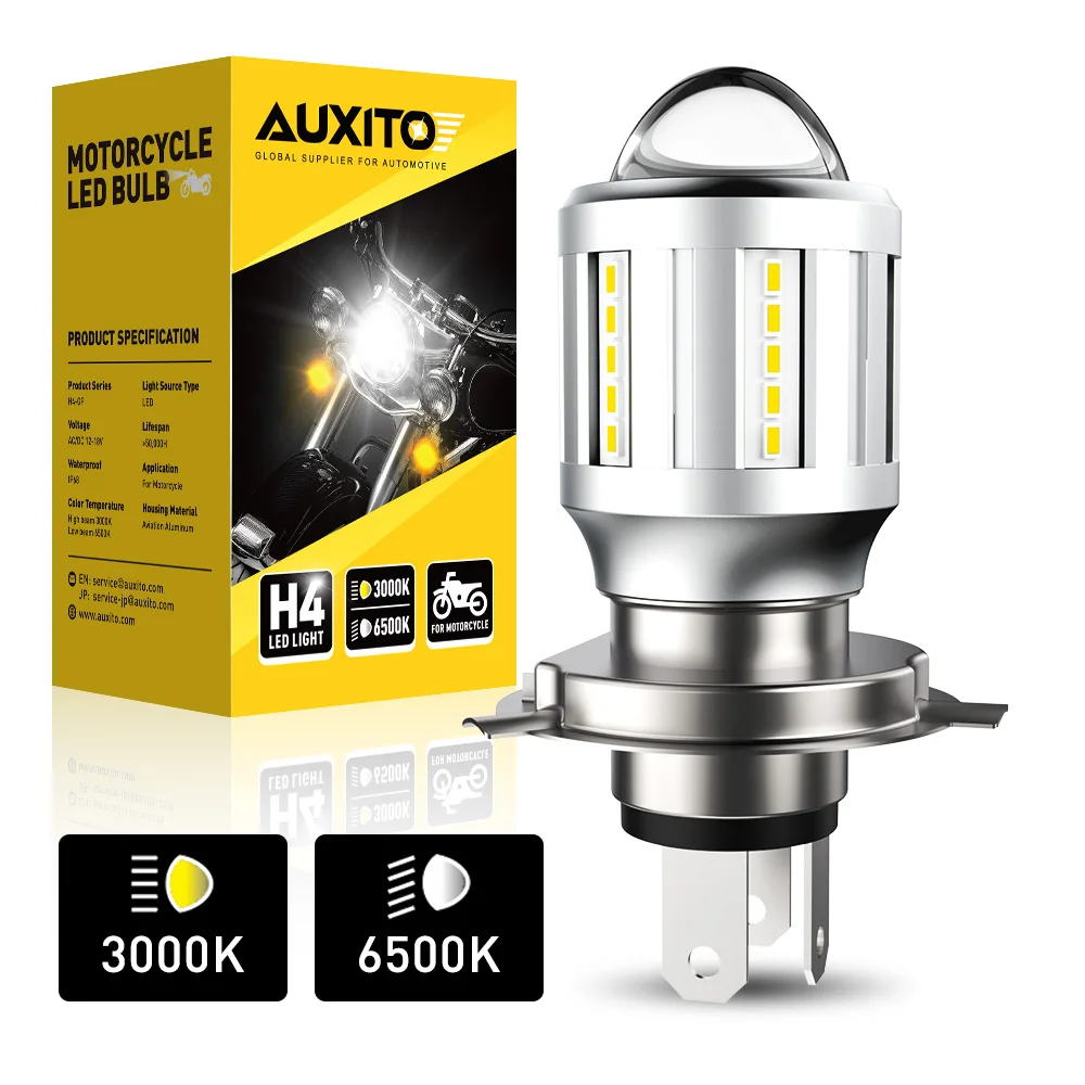 AUXITO-1PC-H4-LED-for-Motorcycles-Headlight-Bulb-3200K-Yellow-High-Beam ...