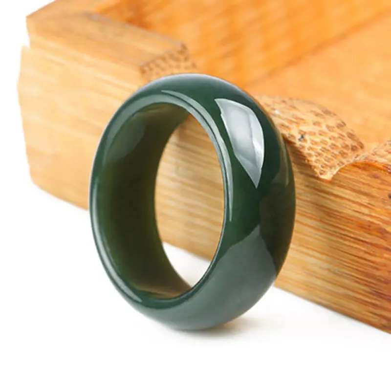 Natural-Green-Jade-Ring-Men-Women-Healing-Gemstone-Fine-Jewelry-Genuine ...