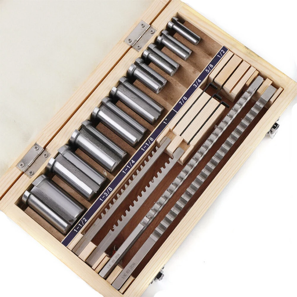 Keyway Broach Sets 18Pcs HSS Metric Industrial Tools for Lathe, B-4mm ...