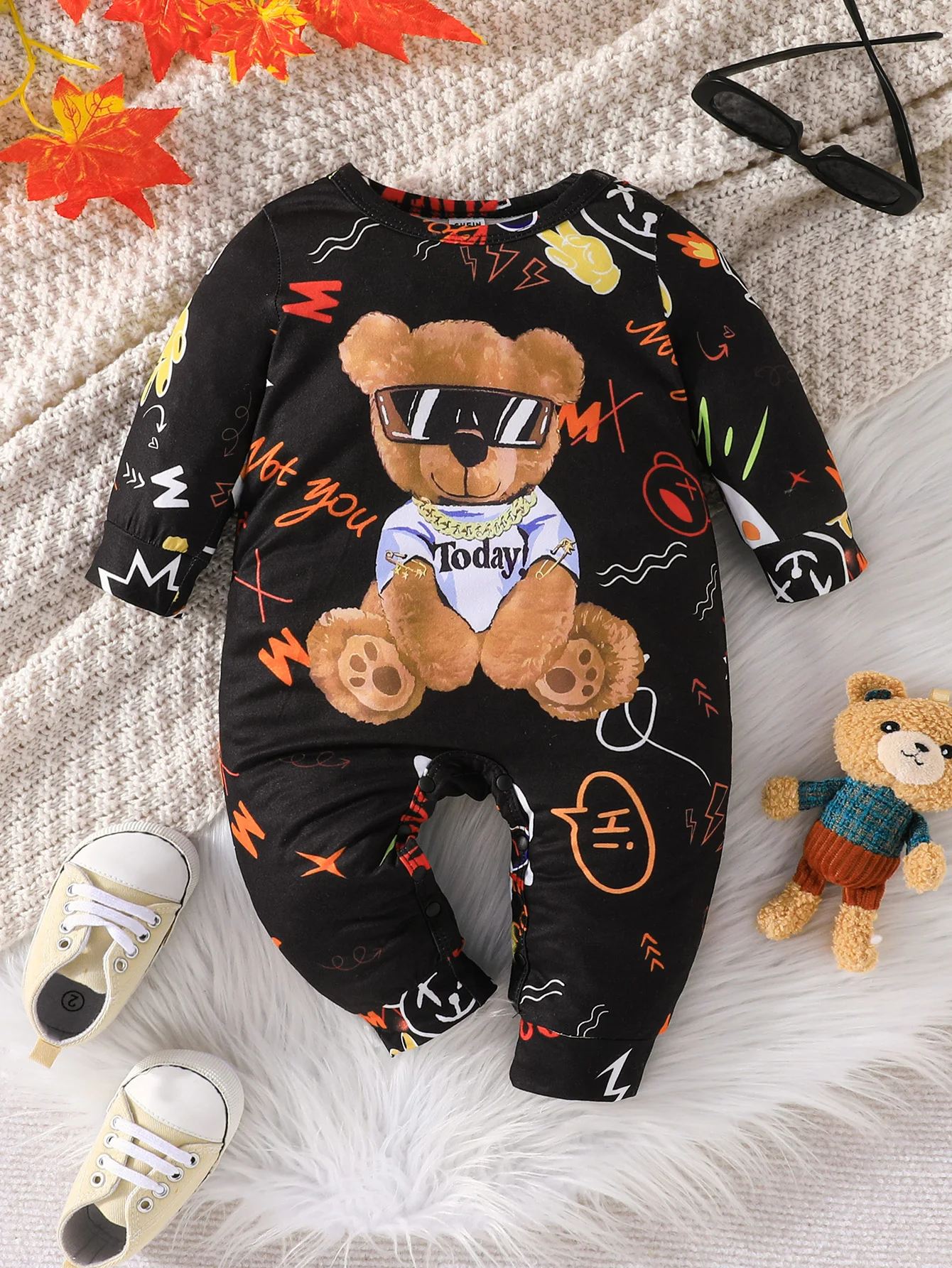 Newborn-Baby-Unisex-Clothes-1-to-24Months-Cartoon-Cool-Bear-Tiny-Button ...