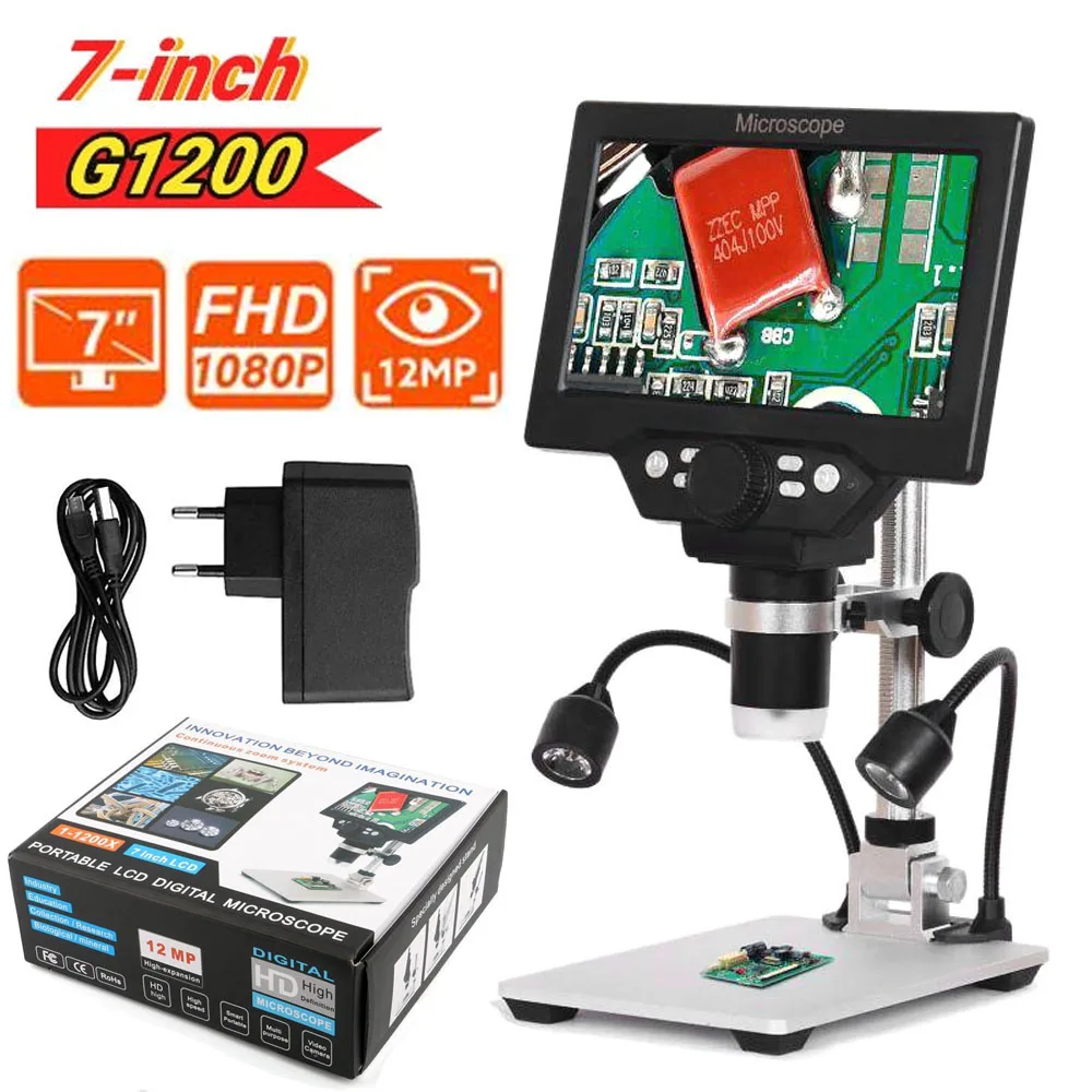 7-LCD-Digital-USB-Microscope-1200X-Magnification-12MP-1080P-Camera ...