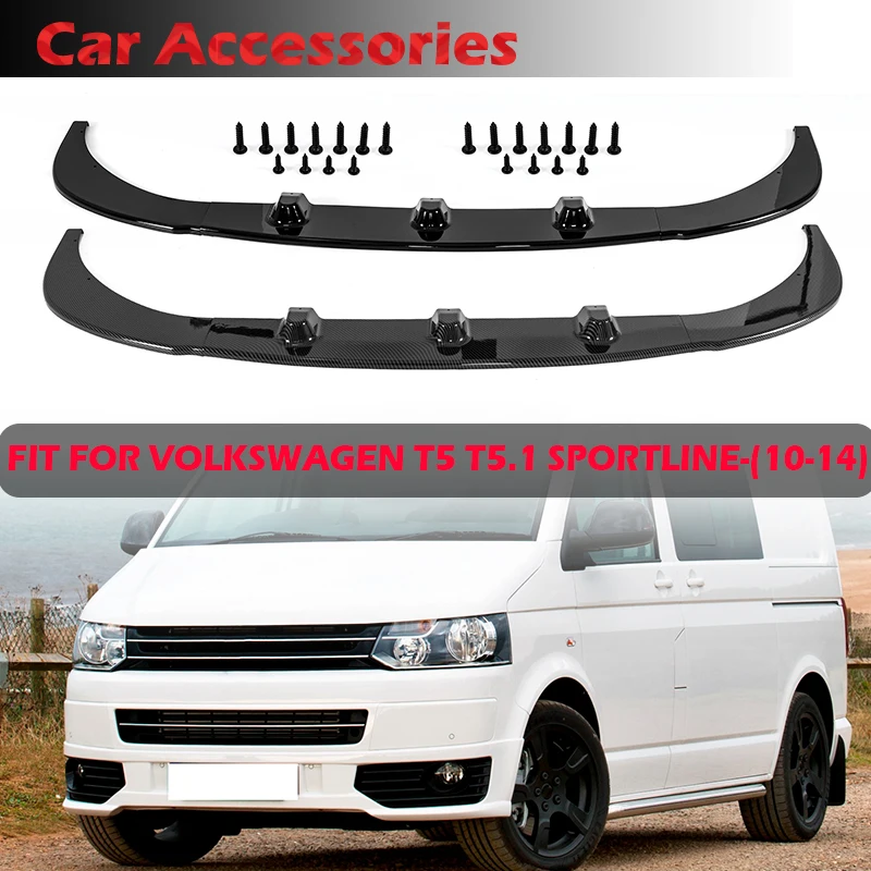 Rhyming Front Bumper Splitter Lip Spoiler Gloss Black/Carbon Fibre For ...