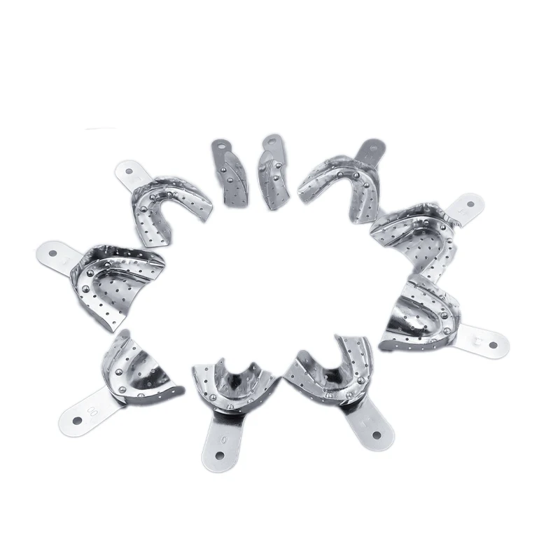 Dental Upper Lower Stainless Steel Impression Trays Autoclavable Teeth ...