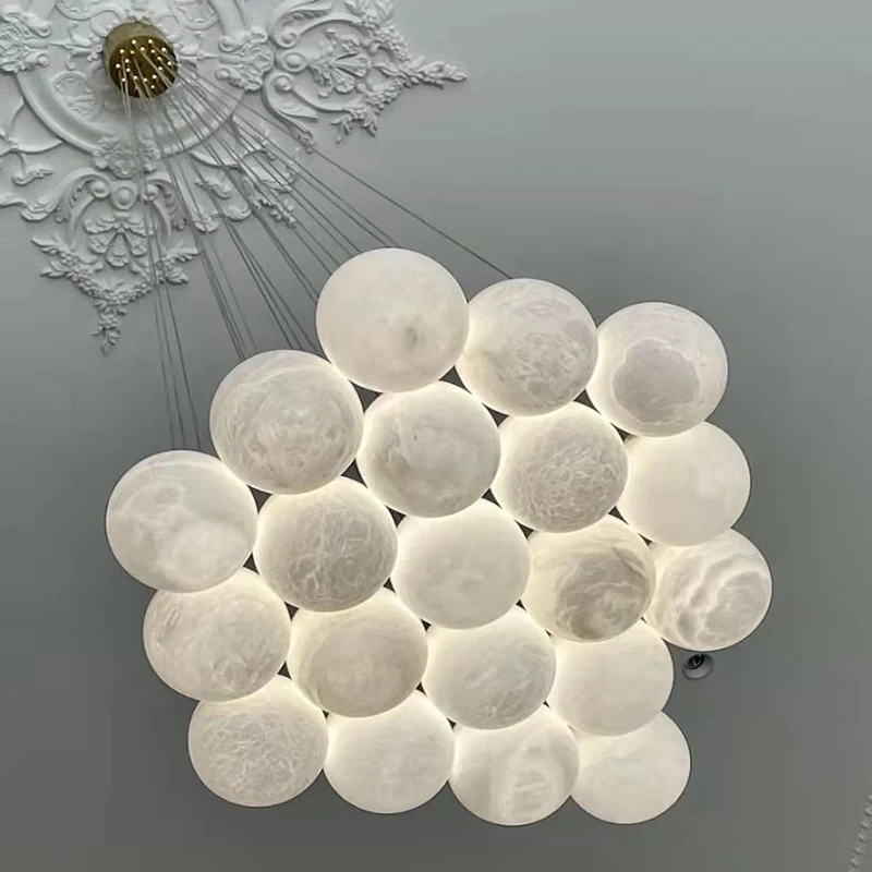 Modern Natural Marble Led Chandelier Lighting Living Room Decor Led ...