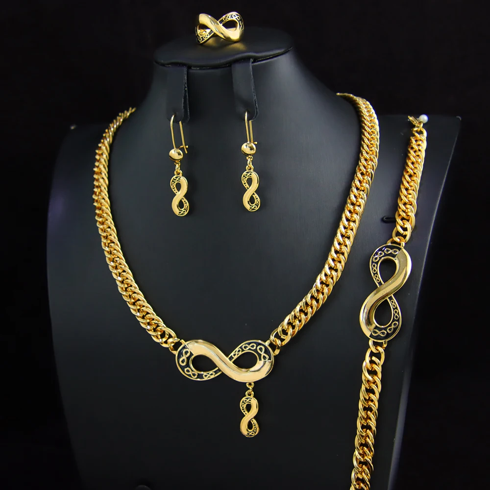 Middle East Gold Plated Jewelry Set 21k Dubai Africa Ethiopian Punk ...