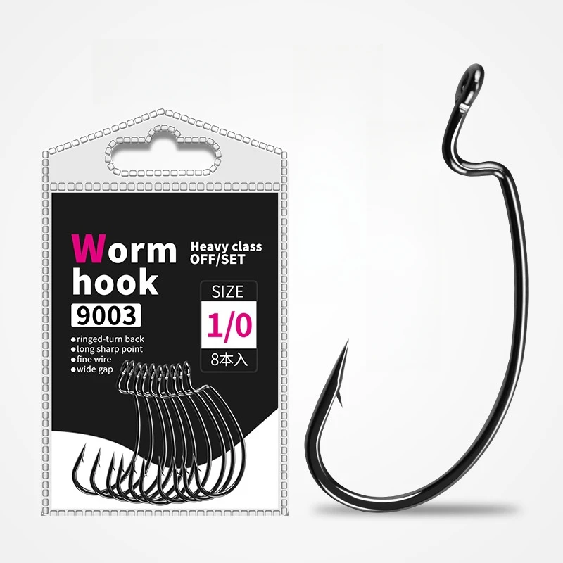 8pcs/lot wide hooks Texas Fishing inverted Fishhook Caroline fishing ...