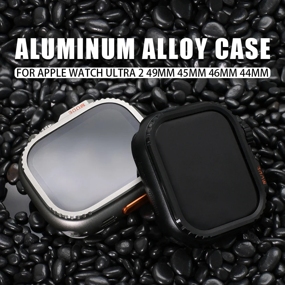 Metal Case for Apple Watch Ultra 2/1 49mm 10 46mm Rugged Aluminum Alloy ...