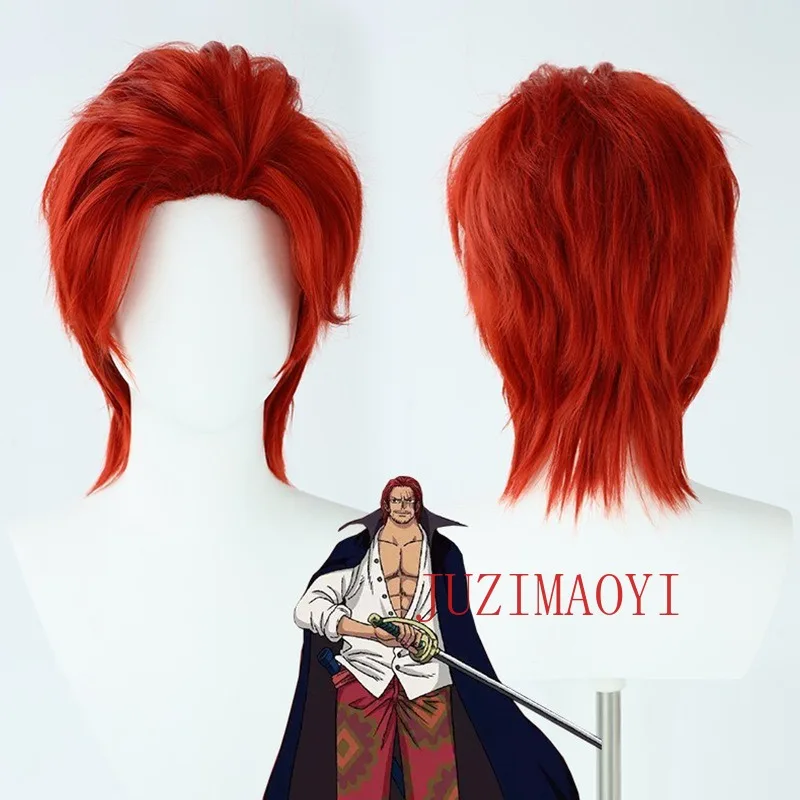 Anime Shanks Cosplay Wig Short Red Men Hair Cosplay Wigs Synthetic Heat ...