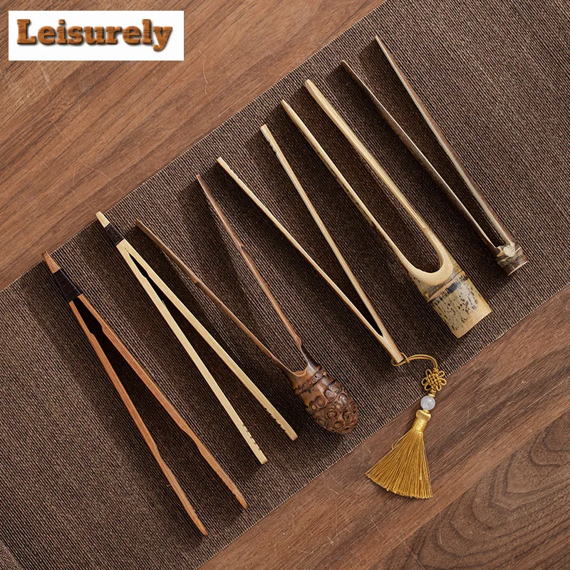 Handamde-Bamboo-Tea-Clip-Retro-Entangled-Thread-Cup-Tweezers-Carbonized ...