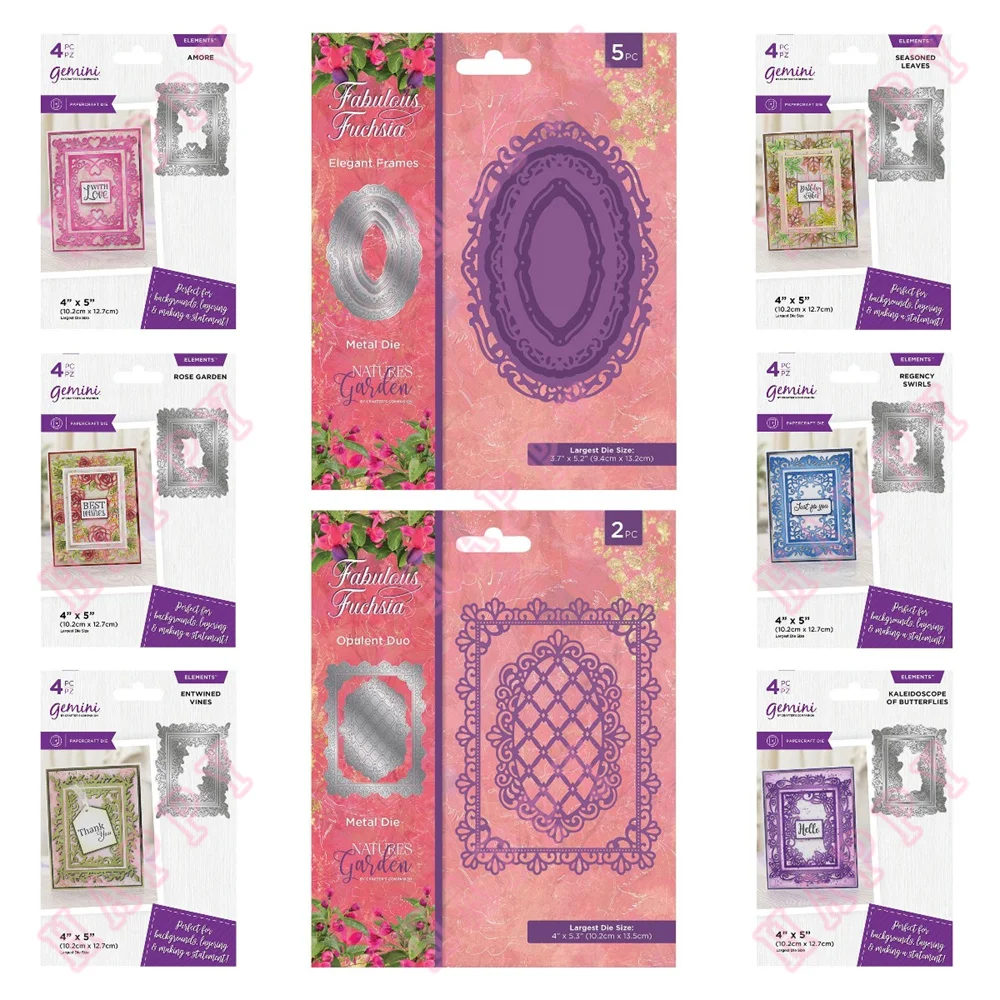 Metal-Cutting-Dies-Butterflies-Rose-Leaves-Swirls-Frames-Scrapbook ...