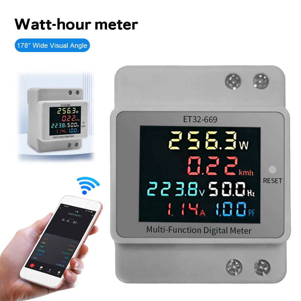 Energy-Meter-Digital-LCD-Display-Single-Phase-Electricity-Energy-Tester ...