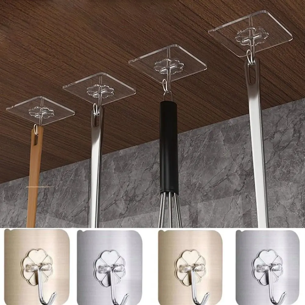 1-3PCS-Punch-free-Self-adhesive-Hooks-Transparent-Multi-purpose ...