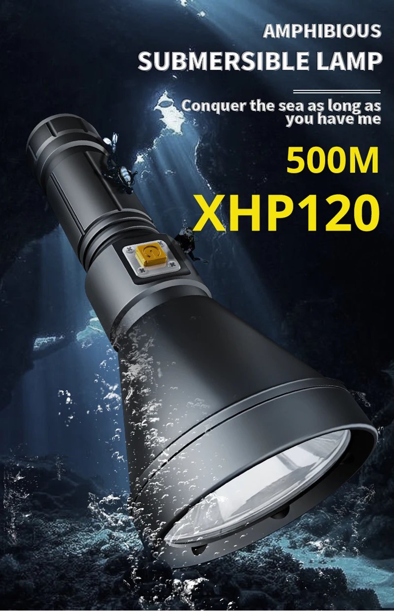Professional-Powerful-Diving-Flashlight-Divi-Scuba-XHP120-Submarine ...