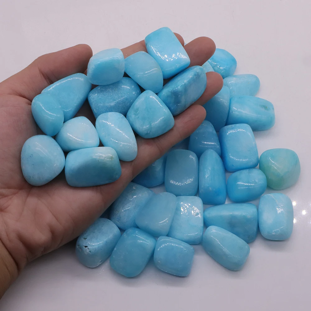 Natural-Round-Stone-Blue-Aragonite-Crystal-Tumbled-Bulk-Healing-Mineral ...