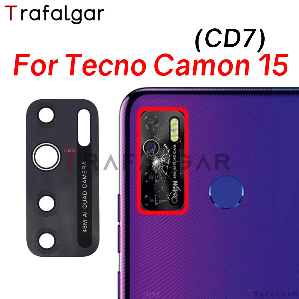 Rear Back Camera Glass Lens For Tecno Camon 15 CD7 Replacement With ...