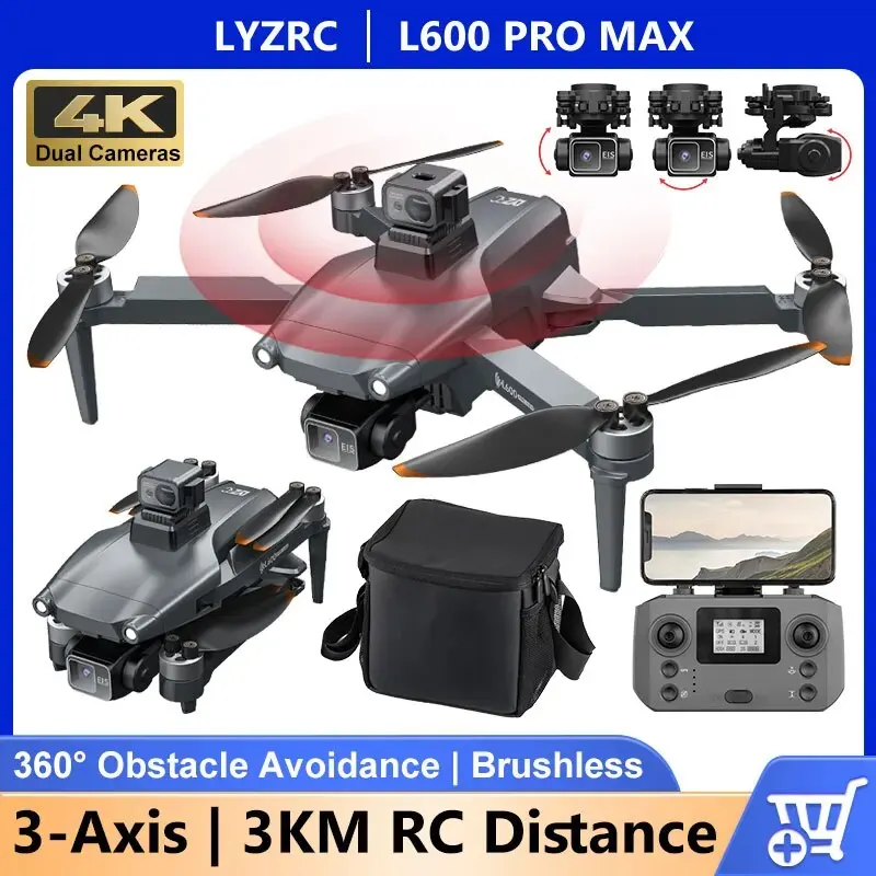 L600-PRO-MAX-GPS-Drone-3-Axis-Gimbal-Brushless-4K-HD-Camera-360 ...