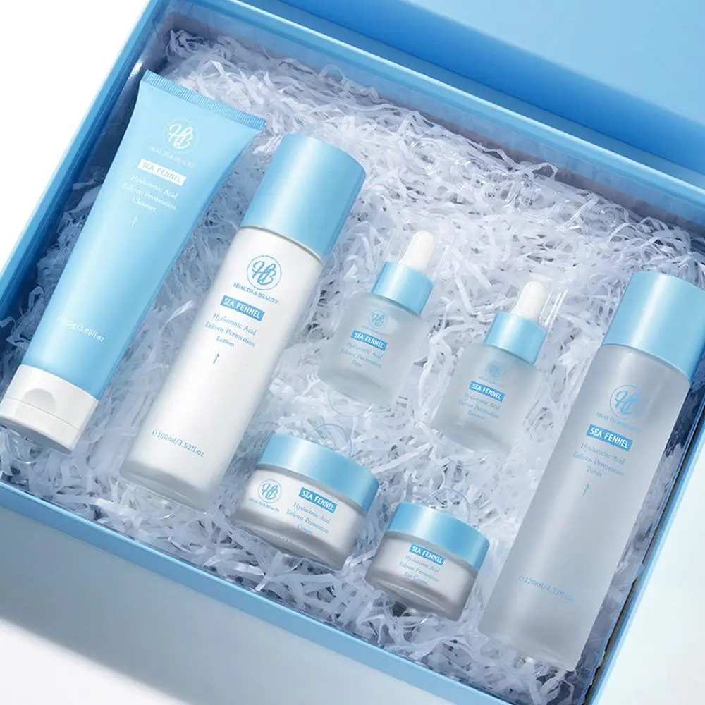 7Pcs-Sea-Fennel-Hyaluronic-Acid-Facial-Skin-Care-Set-Anti-Acne-Serum ...