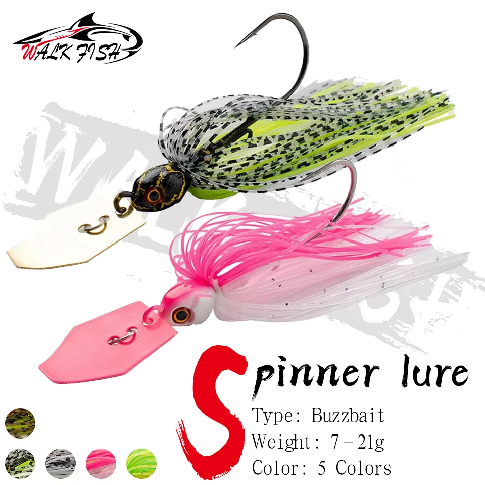 WALK FISH 7-21g Spinner Bait Fishing Lure Color Chatter Beard Man Water ...