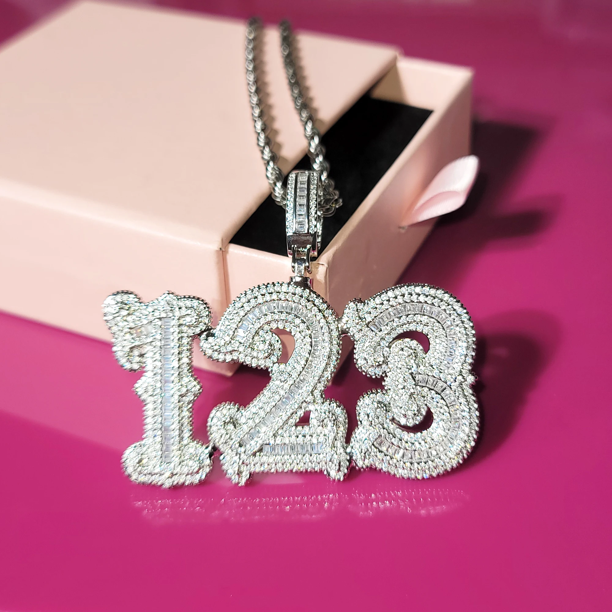 CUSTOM-Vintage-Style-Numbers-Pendant-Necklace-Personalized-Letters ...