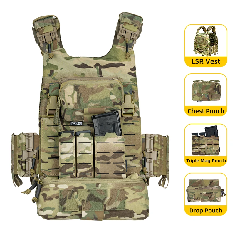 IDOGEAR-LSR-Tactical-Vest-with-Triple-Mag-Pouch-Drop-pouch-Chest-pouch ...