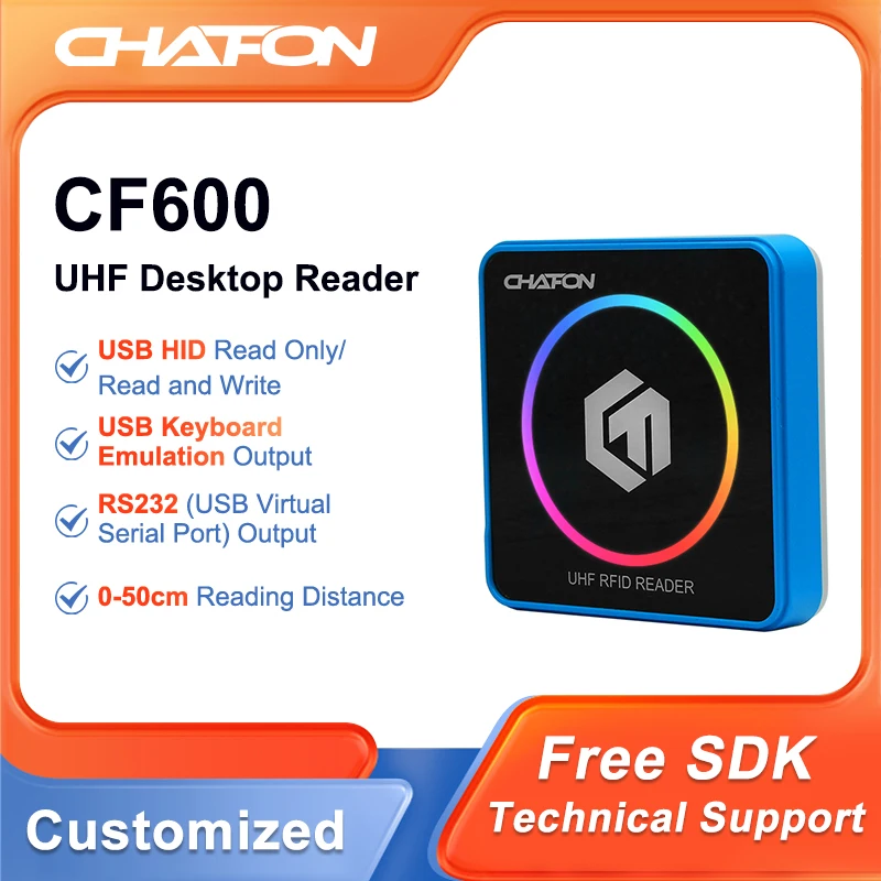 CHAFON-CF600-50cm-uhf-rfid-reader-usb-writer-with-LED-light-for-access ...