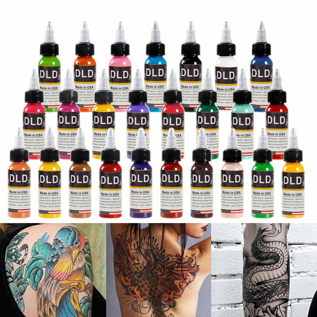 15mlBottle-25-Colors-Tattoo-Ink-Set-For-Body-Art-Natural-Plant ...