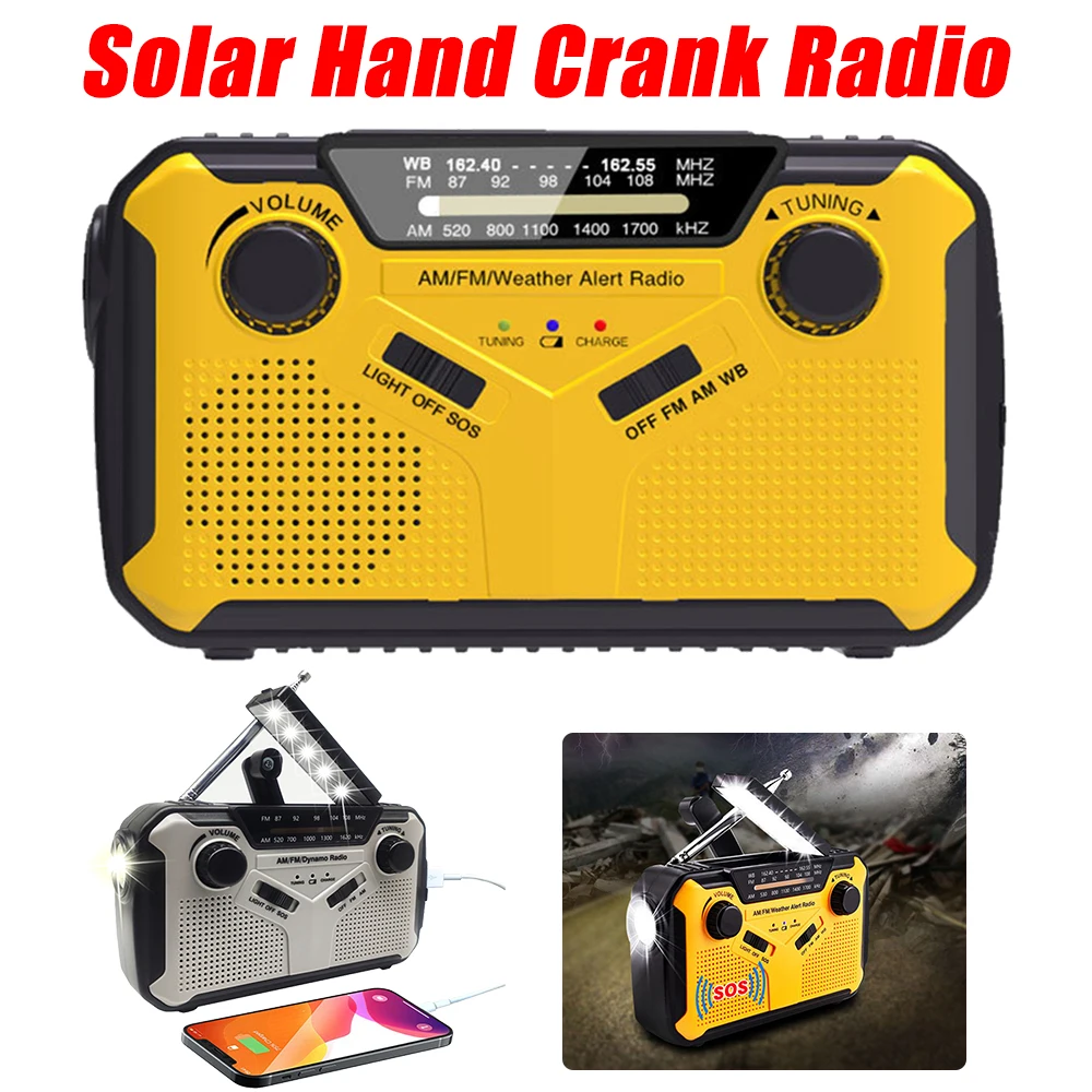2500MAh-Emergency-Radio-AM-FM-Radio-Solor-Hand-Crank-Radios-Receiver ...