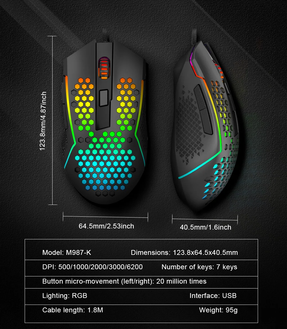 Buy Redragon Reaping M987-K Ultralight Lightweight RGB Gaming Mouse ...
