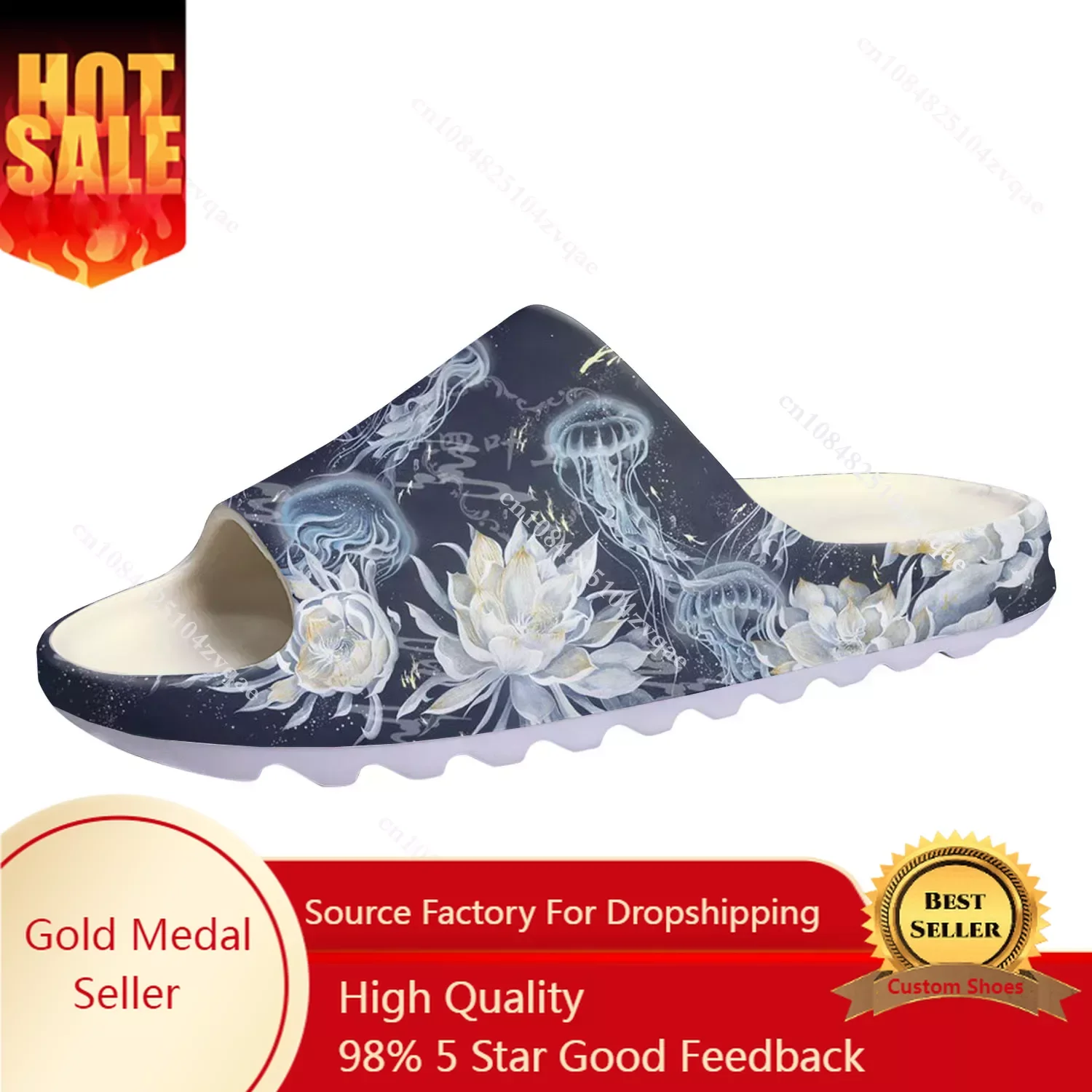 Jellyfish-Pattern-Soft-Sole-Sllipers-Home-Clogs-Customized-Water-Shoes ...